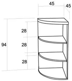 BRADOP Rohová skříňka C117