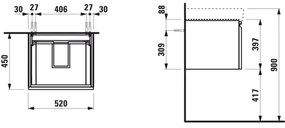LAUFEN H4833510964751 - Koupelnová skříňka pro umyvadlo PRO 52 cm bílá
