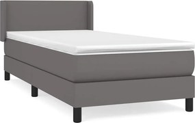 Box spring postel s matrací šedá 100x200 cm umělá kůže 3130647