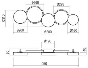 Redo 01-2539 stropní LED stmívatelné svítidlo Cronos pískově bílé, 65W, 3000K, 95cm