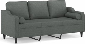 3místná pohovka s polštáři tmavě šedá 180 cm textil 3200854