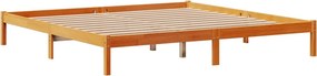 Rám postele s čelem voskově hnědý 200x200 cm masivní borovice 3306563