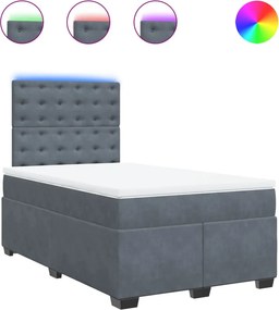 Box spring postel s matrací tmavě šedá 120 x 200 cm samet 3293195
