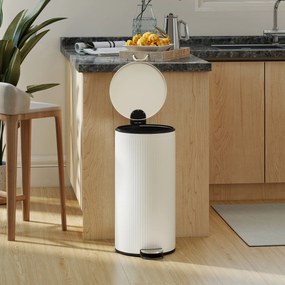 HOMCOM Koš na odpadky 30 L nášlapný s víkem Softclose a pedálem, vnitřní kovový kbelík, černý, 36 x 30 x 60,5 cm 851-063V00CW