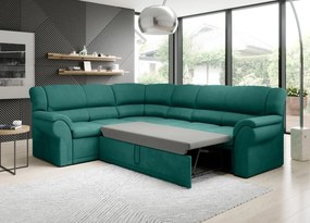 Rozkládací rohová sedačka ALEXIA 270x220 levý roh černá