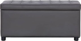 Taburet s úložným prostorem 87,5 cm šedý umělá kůže 281373
