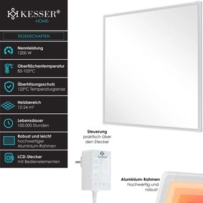 Infračervené nástěnné topení 1200W s termostatem