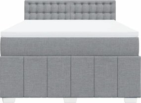 Box spring postel s matrací světle šedá 140 x 190 cm textil 3287077