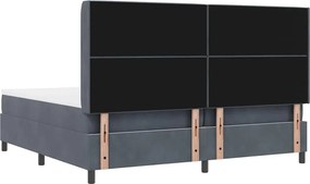Postel s boxspringem s matrací Tmavě šedá 200 x 200 cm samet 3341973