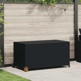Zahradní úložný box černý 120x 65 x 61 cm polyratan 310089