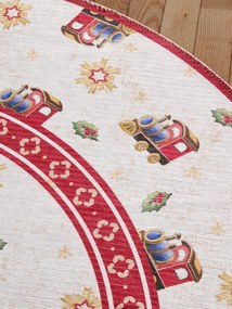 Villeroy & Boch, Kusový koberec Villeroy & Boch Toy's delight 106276 Cream, Red kruh, 160x160 (průměr) kruh, červená, obývací pokoj