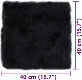 Podsedáky na židle 2 ks šedé 40 x 40 cm pravá ovčí kůže 283888
