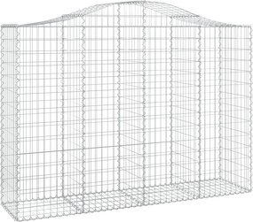 Klenuté gabionové koše 6 ks 200x50x140/160cm pozinkované železo 3145686