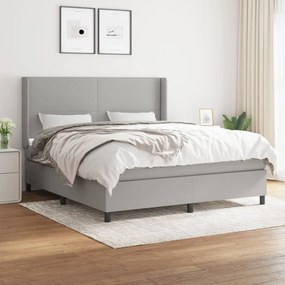 Box spring postel s matrací světle šedá 180 x 200 cm textil 3131289
