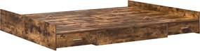 Rám postele s úložným prostorem s čelo Kouřový dub 135 x 190 cm 3335321