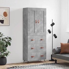 Skříň highboard betonově šedá 69,5x34x180 cm kompozitní dřevo 3199725