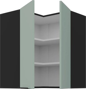 ARIA sc | horní kuchyňská skříňka 60x60 GN-72 2F (90°) rohová s policemi | 60x60 cm | černá/aquamarine