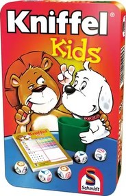 SCHMIDT Dětská hra s kostkami Kniffel Kids v plechové krabičce / Kostk