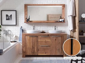 furniture-nabytek.cz - Koupelnová sestava Osbon akácie - Stříbrné kovové úchytky