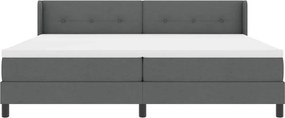 Postel s boxspringem s čelo Tmavě šedá 200 x 200 cm textil 3341126