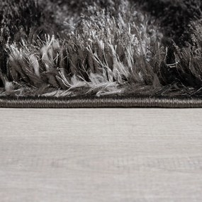 Flair Rugs, AKCE: 80x150 cm Kusový koberec Indulgence Velvet Carved Grey/Black, černá, ložnice
