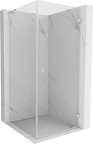 Mexen Lunar-B L výklopný sprchový kout pravý 80 x 80 cm, čiré sklo, broušená ocel, 832L-080-080-97-00-P