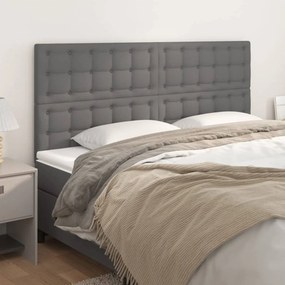 Čelo postele šedé 200 x 5 x 118/128 cm umělá kůže 3116444