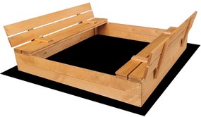 Ourbaby® pískoviště borovicové impregnované lavičkami 120x120x20 cm