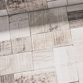 Ergis ubrus PVC s textilním podkladem 6744410 dřevěná mozaika, béžová, š.140cm (metráž)