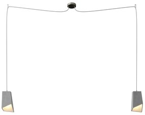 creative cables Svítidlo Spider se 2 závěsnými světly, textilním kabelem a betonovými stínidly Barva: Prism-efekt beton, Montáž: Sestavený