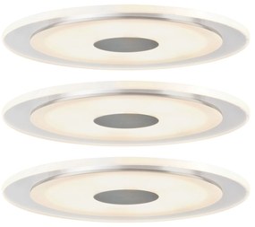 Paulmann 92543 Premium Line wirl LED, set 3 ks zápustných LED svítidlel, 6W LED v teple bílé barvě světla, matný chrom, prům. 15cm