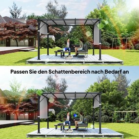 Náhradní střecha na pergolu s UV ochranou, markýza na zastřešení terasy pro pavilon 3 x 3 m, světle šedá