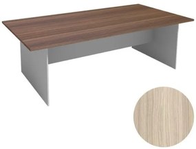 Jednací stůl PRIMO FLEXI, 2400 x 1200 mm, hranatý, bílá / dub přírodní