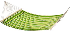 Outsunny Dvoumístná Závěsná Houpací Síť do Zahrady pro 2 Osoby, Houpací Síť na Kempování z Bavlny a Polyesteru s Polštářem 188x140cm | Aosom