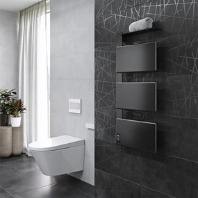 Mereo, Mereo Elektrický sušák ručníků, 2 moduly, černý, MER-MT81B