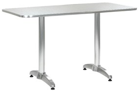 vidaXL Zahradní stůl stříbrný 120 x 60 x 70 cm hliník