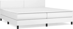 Box spring postel s matrací bílá 200x200 cm umělá kůže 3141024