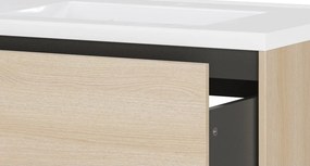 Závěsná skříňka pod umyvadlo v dekoru dubu v přírodní barvě 81x61 cm Bodera – Germania