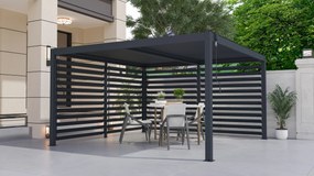 Bioklimatická pergola G21 Austin 4x4 m, antracitová hliníková