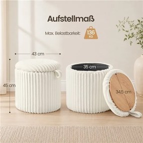 Taburet – béžová, ø43 cm × 45 cm (výška) (257755834861)
