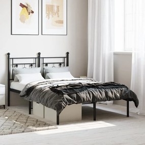 vidaXL Kovový rám postele s čelem 120 x 200 cm [374386] Barva: Černá
