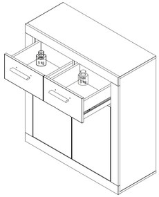 Sconto Komoda BACCIO 221 bílá/beton