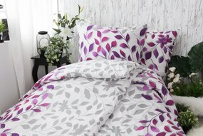 XPOSE ® Bavlněné povlečení na dvě lůžka IVANKA - fialová 140x200, 70x90