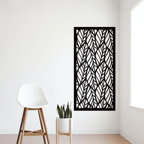 dřevo života Dřevěný dekorační panel LEAF III Zvolte rozměr (cm): 40x80, Zvolte barvu dekoru: Černá