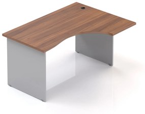 NABYTEK-DESIGNOVY.CZ - BKA18 03 - Kancelářský rohový stůl pravý Komfort, dřevěná podnož, 140x70/100x76 cm, calvados
