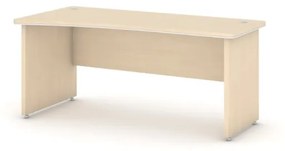 Rohový kancelářský psací stůl ARRISTO LUX , oblouk levý, 2000 mm, bříza