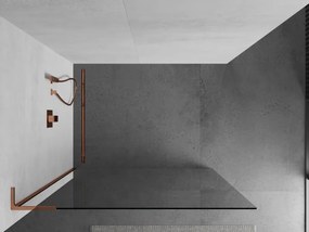 Mexen Kioto L, sprchová zástěna Walk-In 100 x 200 cm, 8mm čiré sklo, růžové zlato profil, 800-100-103-60-00