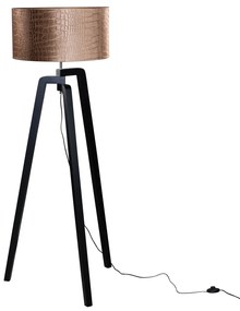 Stojací lampa černá s sametovým stínidlem krokodýl 50 cm - Puros