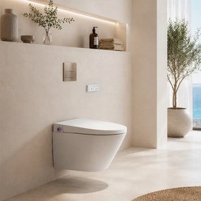 Mereo, Mereo WC s integrovaným elektronickým bidetem, RIMLESS, 592x380x430 cm, keramické, vč. sedátka, MER-VSD110S2