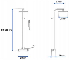Sprchová souprava MAXMAX Rea MILAN s termostatem - černá
